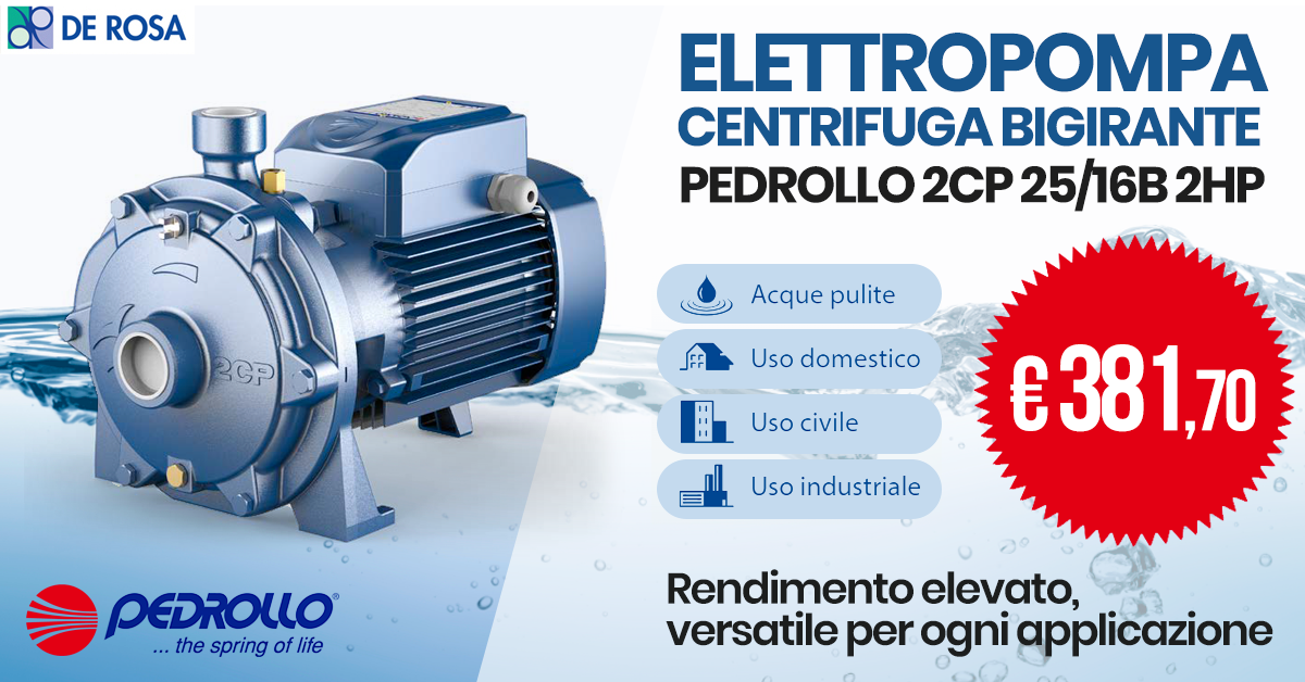 Elettropompa Pedrollo 2CP HP2 per acque pulite - De Rosa Edilizia a Napoli e provincia