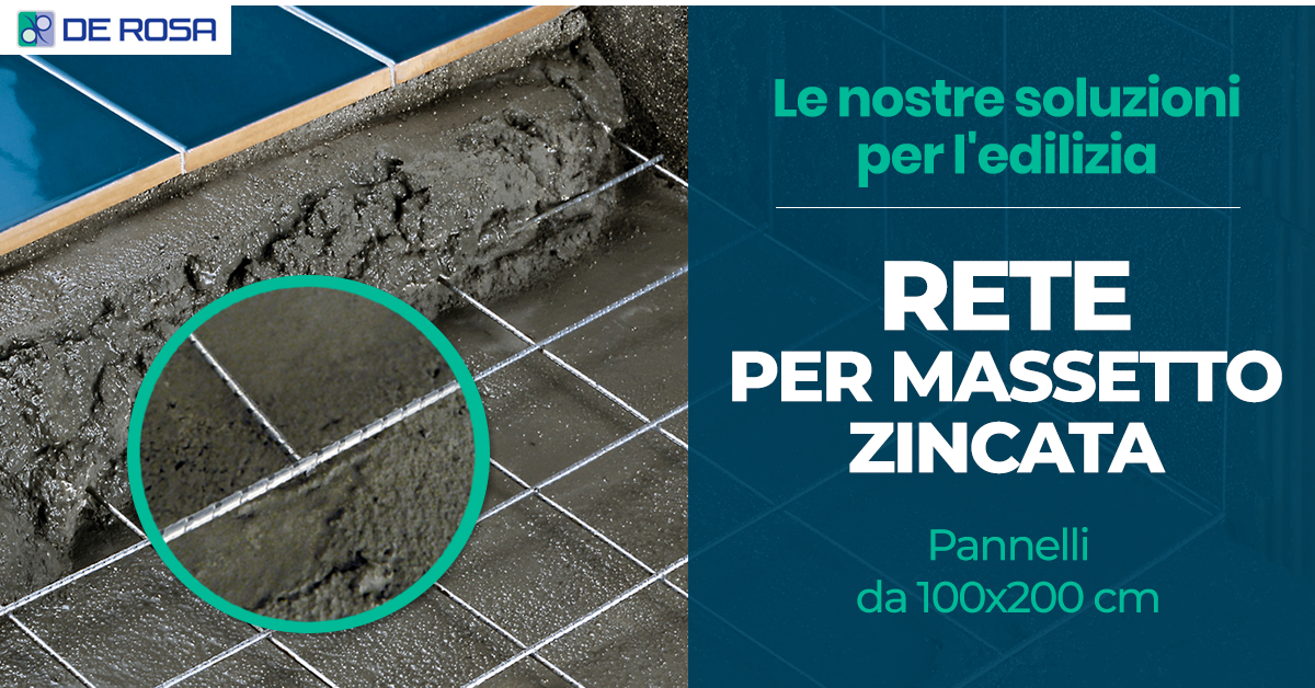 Rete massetto zincata 100x200 mg 60x60 - De Rosa Srl